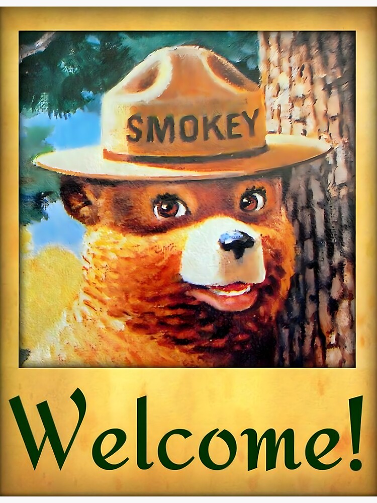 Smokey Bear Welcome Sign Made In Usa Limited Edition Sticker For