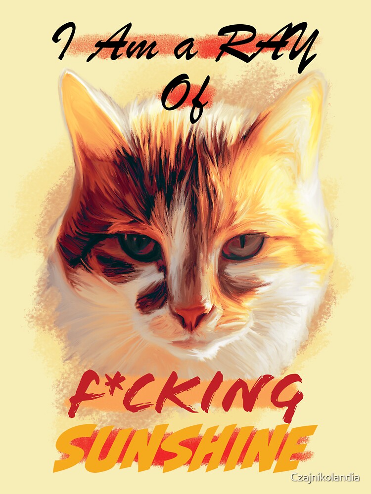 "I Am a Ray of F*cking Sunshine Cat" Sticker for Sale by Czajnikolandia ...