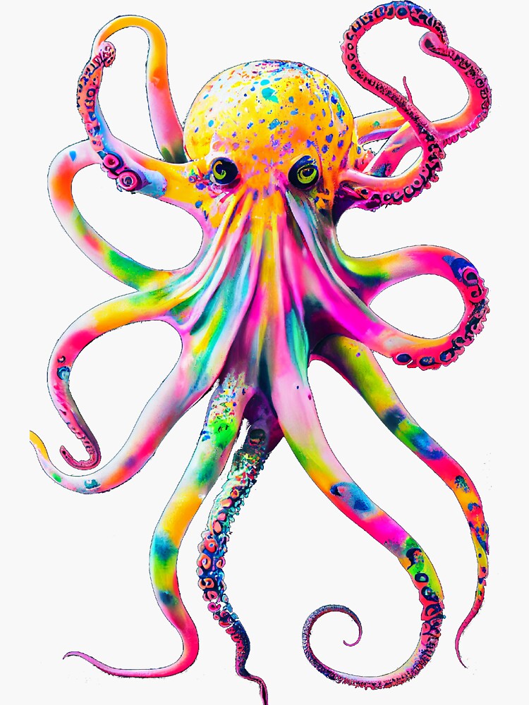 "Neon Octopus" Sticker for Sale by Ultra129 | Redbubble