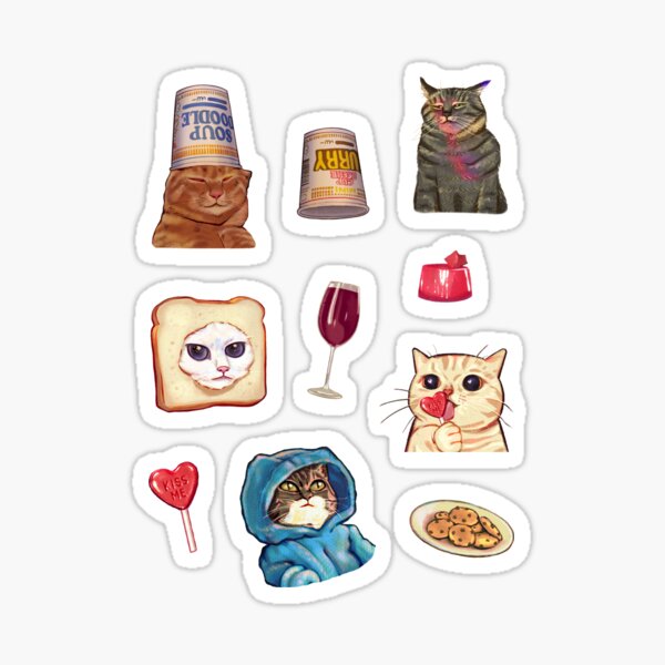 "Cute Funny Cat Memes " Sticker for Sale by catfishdrawss | Redbubble