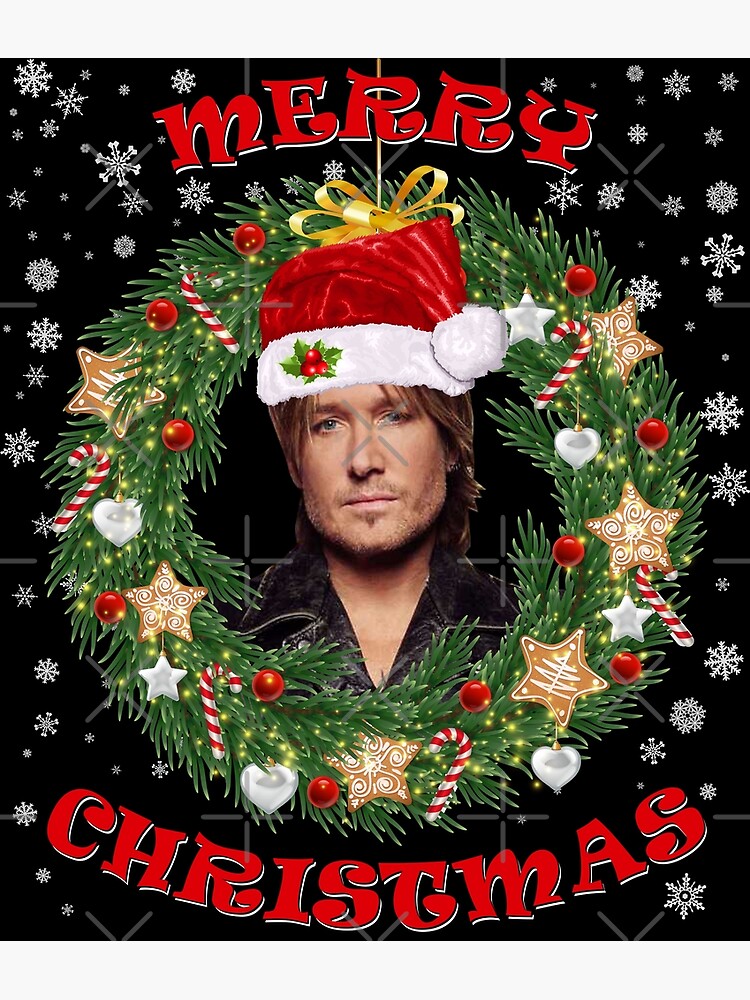 "Merry Xmas Keith Santa Hat and Urban Christmas Wreath" Greeting Card ...