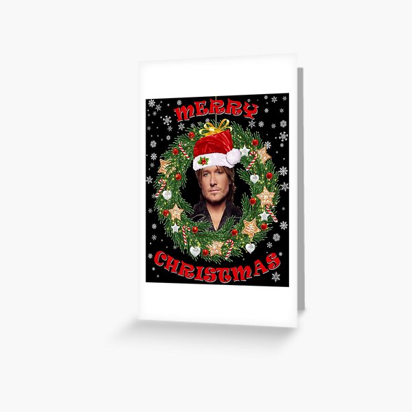 "Merry Xmas Keith Santa Hat and Urban Christmas Wreath" Greeting Card ...