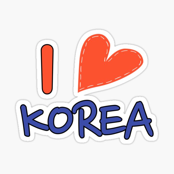 "I love KOREA" Sticker for Sale by JWP324 | Redbubble