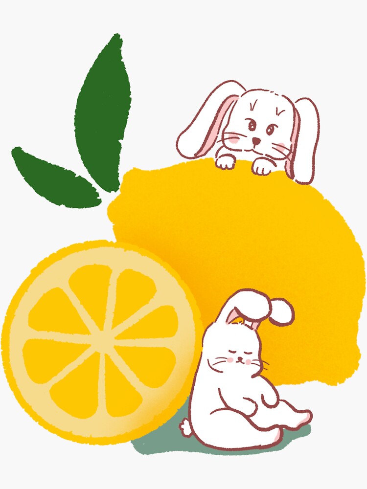 "lemon and the little bunny" Sticker for Sale by 1692pop | Redbubble