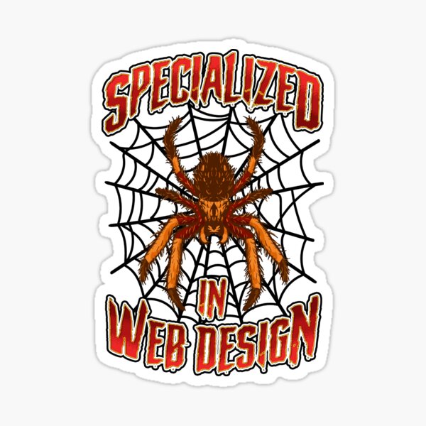 "Specialized in Web Design Funny Spider Halloween" Sticker for Sale by ...