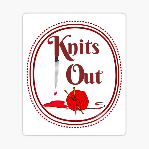 "Knits Out! Version Number 2 Ode to Knives Out! Poster" Sticker for ...