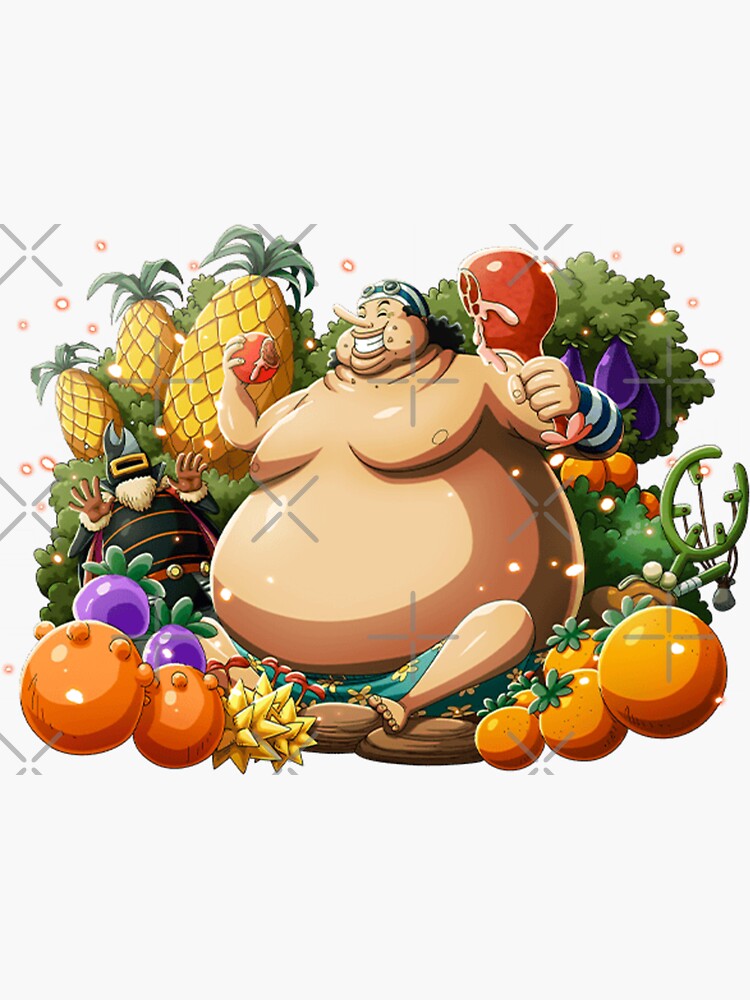 Fat Usopp Eating Food Sticker For Sale By Onepieceart Redbubble