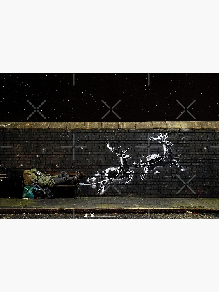 "Banksy Reindeer Homeless Christmas" Poster for Sale by WE-ARE-BANKSY ...