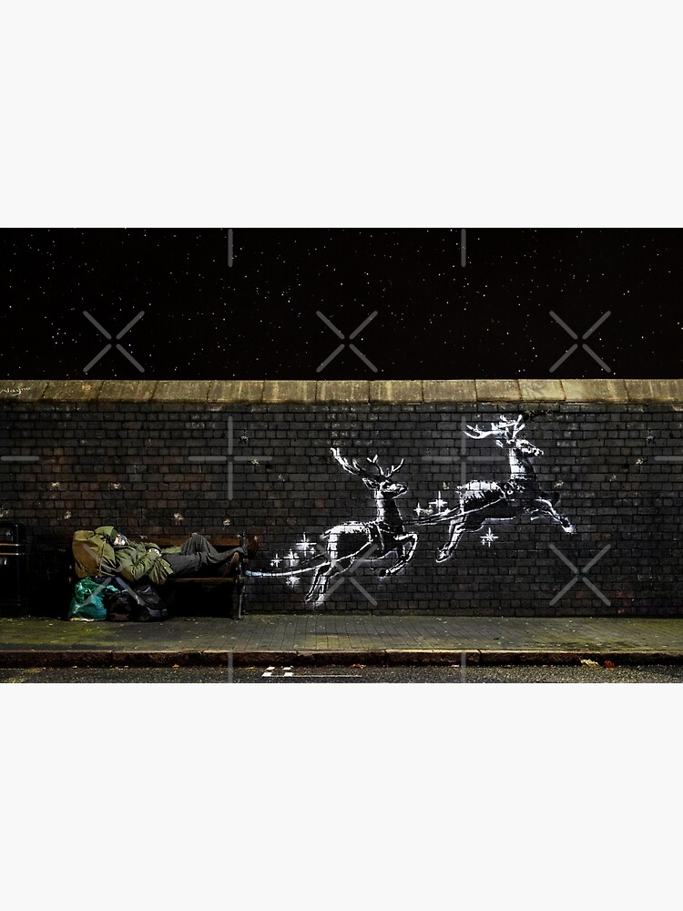 "Banksy Reindeer Homeless Christmas" Sticker for Sale by WE-ARE-BANKSY ...