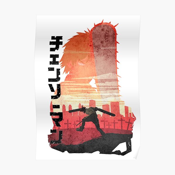 "Denji chainsaw man silhouette" Poster for Sale by anmdiz | Redbubble