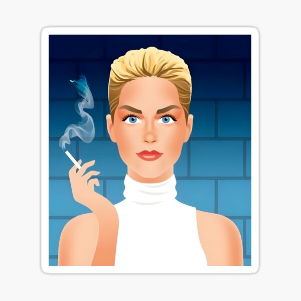 "Sharon Stone movie" Sticker for Sale by ThomasMarkl | Redbubble