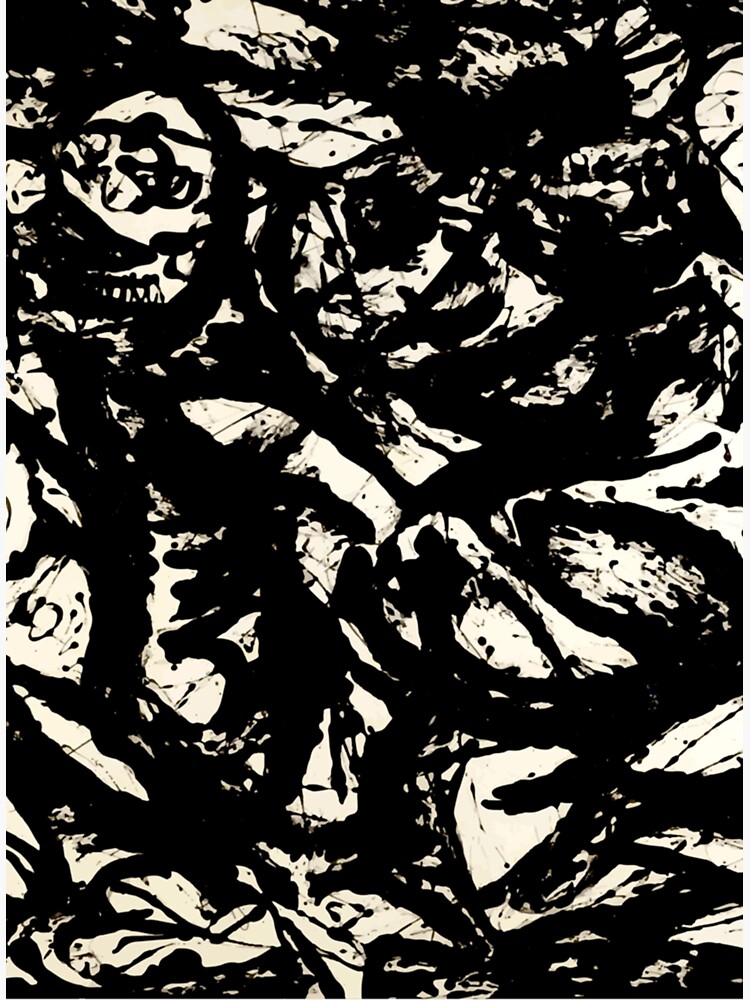 "Black and white J. Pollock style art digitally modified. Premium ...