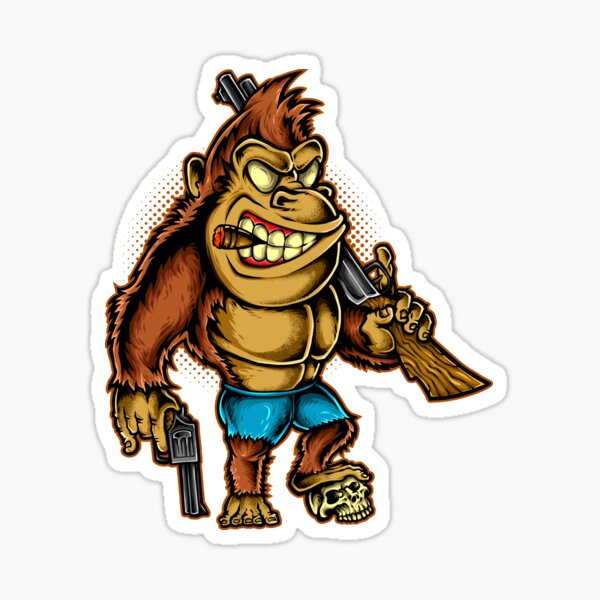 "Cartoon Art Series - Great Ape" Sticker for Sale by Inequitee | Redbubble
