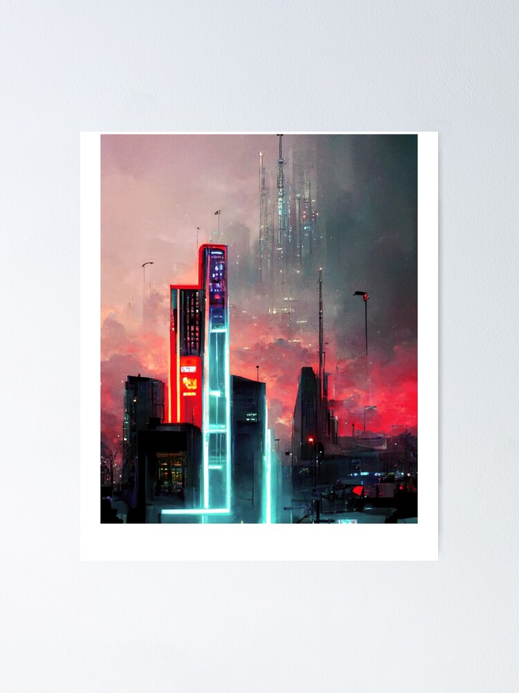 "Futuristic-Neon-City-Concept-Art" Poster for Sale by IanRiley1 | Redbubble