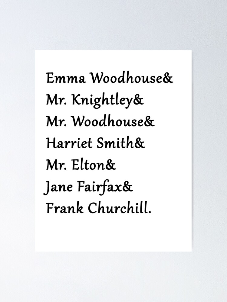 "Emma Characters" Poster by GiantSquid1 | Redbubble