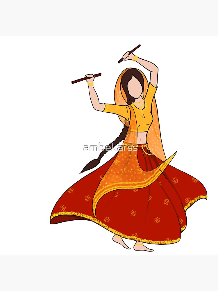 "Garba Girl" Sticker for Sale by ambekarss | Redbubble