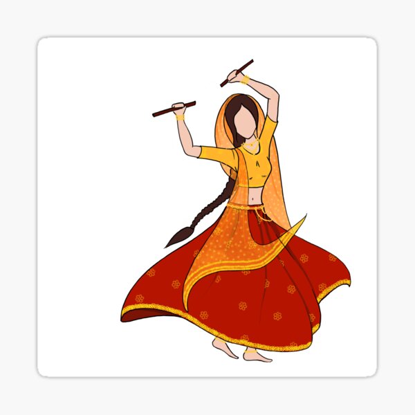 "Garba Girl" Sticker for Sale by ambekarss | Redbubble