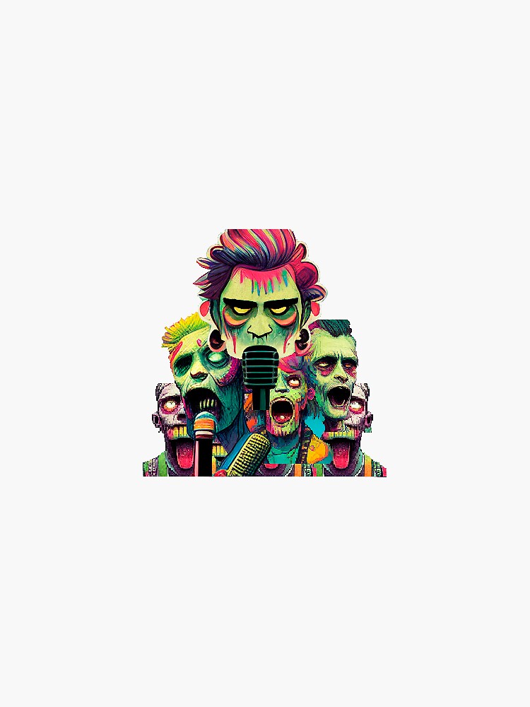"Punk Rock Zombie" Sticker for Sale by dantebt | Redbubble