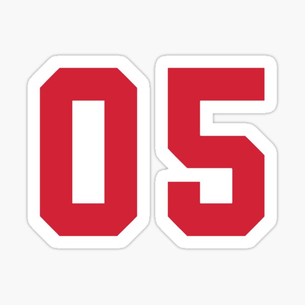 "Number Five Red Color" Sticker for Sale by Kanokhime | Redbubble