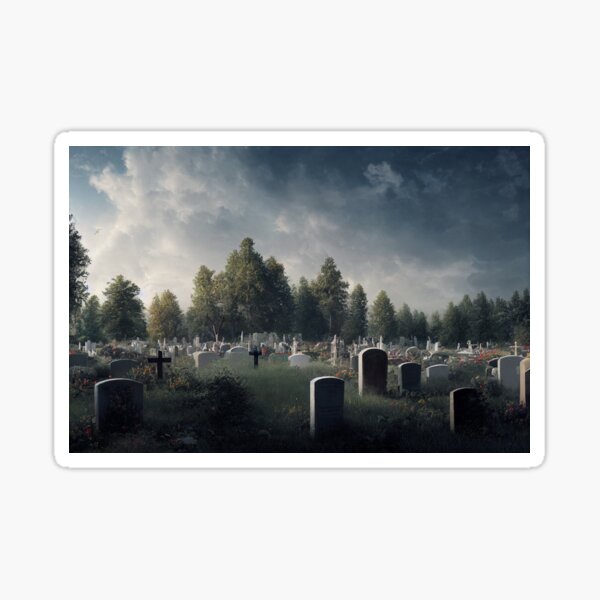 "Abandoned Graveyard" Sticker for Sale by Foodcolored | Redbubble