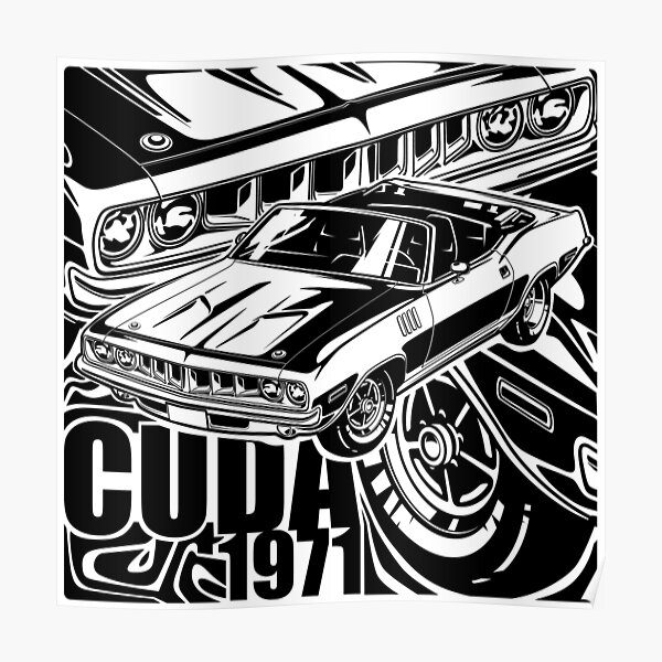 "Illustration Artwork Plymouth Barracuda - Hemi Cuda - Muscle car - USA ...