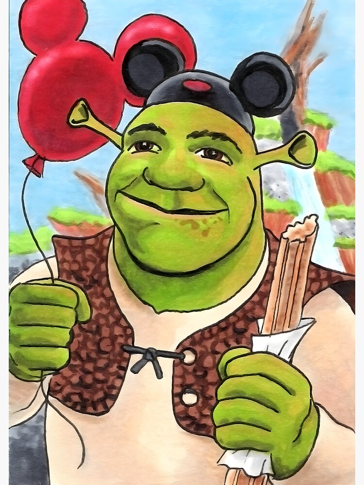 Pegatina «"Shrek, en la sala de la galería de arte cómico Sketch Cards ...