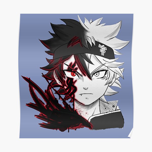 "Black Clover Asta - half demon " Poster for Sale by BreannaKi | Redbubble