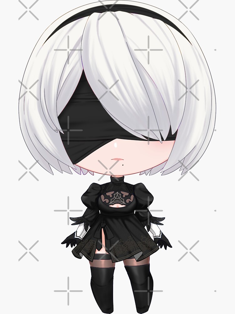 "[NEW] 2B (2022 redraw)" Sticker for Sale by Chorvaqueen | Redbubble