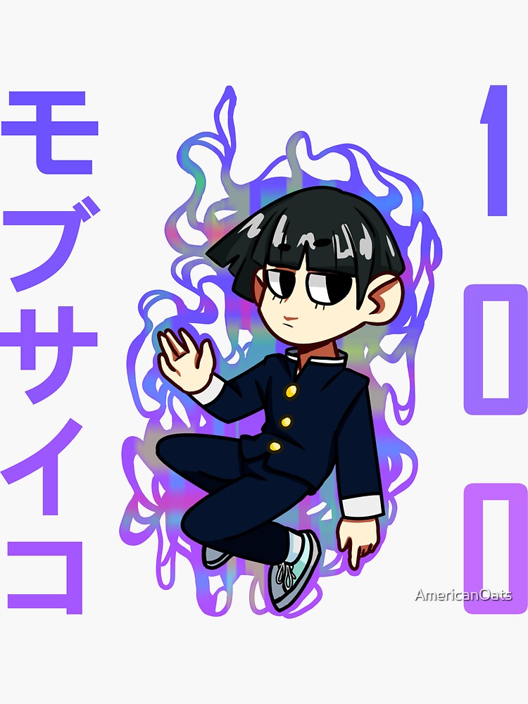 "Mob Psycho 100 Shigeo Chibi- 38%" Sticker for Sale by AmericanOats ...