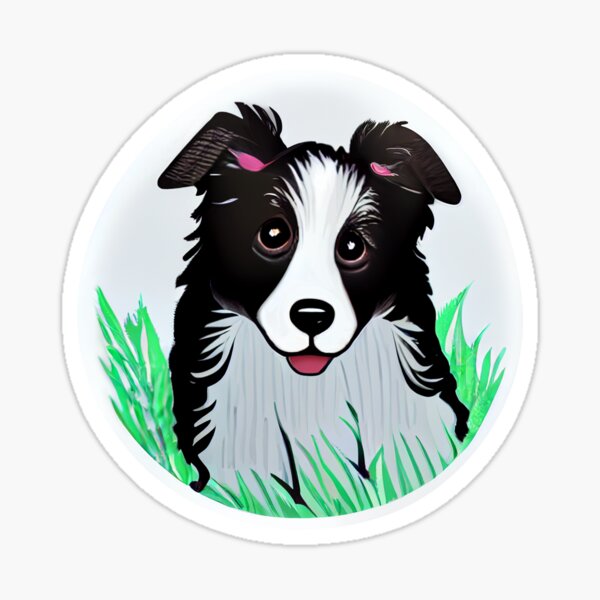 "Cute Border Collie - Digital Art" Sticker for Sale by ARTfclDesign ...