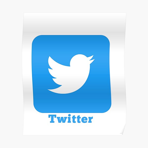 "Twitter logo" Poster for Sale by vishkhatri | Redbubble