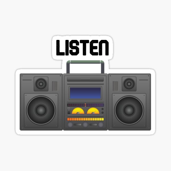 "LISTEN" Sticker by AyaSofia | Redbubble