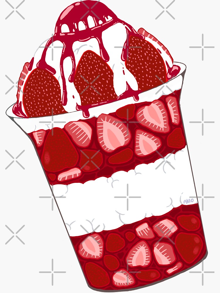 "Simple Series - Strawberry Parfait" Sticker by akiohoshi | Redbubble