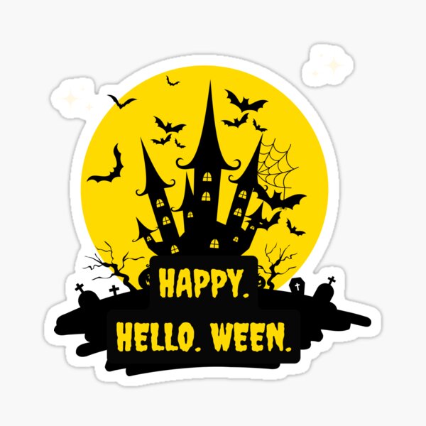 "Happy Hello Ween Design" Sticker for Sale by NaturallysArt | Redbubble
