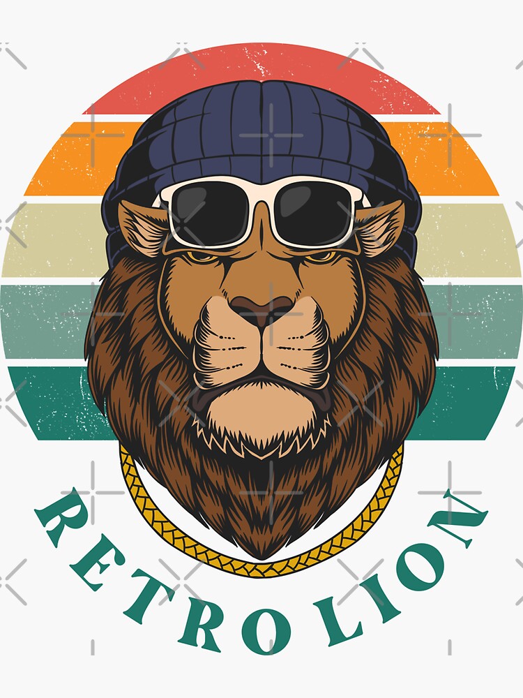"Retro Lion" Sticker for Sale by Jimsgreatloot | Redbubble