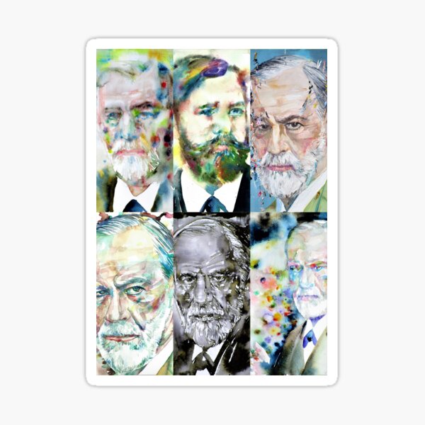 "SIX TIMES SIGMUND FREUD" Sticker by lautir | Redbubble