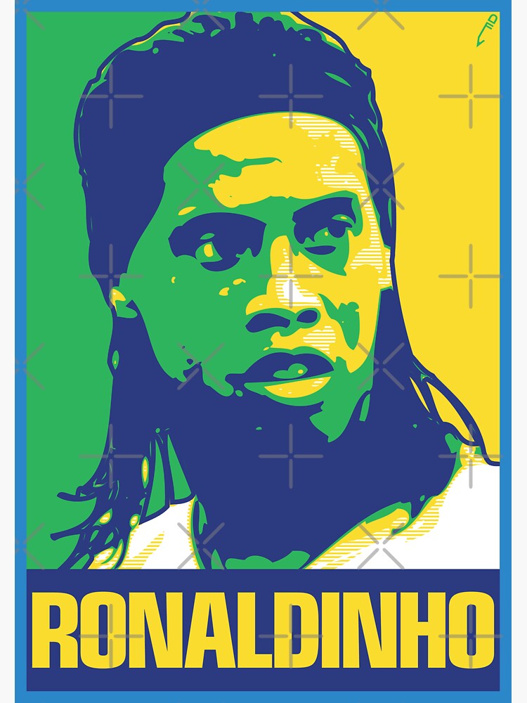 "Ronaldinho - BRAZIL" Sticker for Sale by DAFTFISH | Redbubble