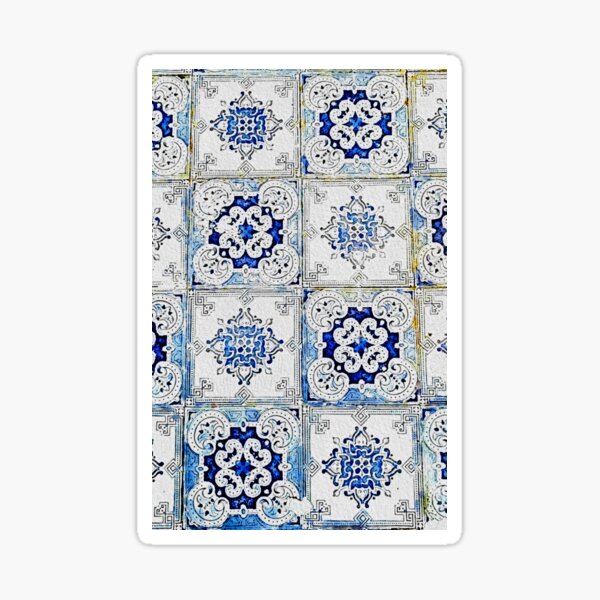 "Watercolor Tiles " Sticker for Sale by angieflowers | Redbubble