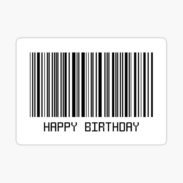 "Happy Birthday Barcode" Sticker for Sale by copadostore | Redbubble
