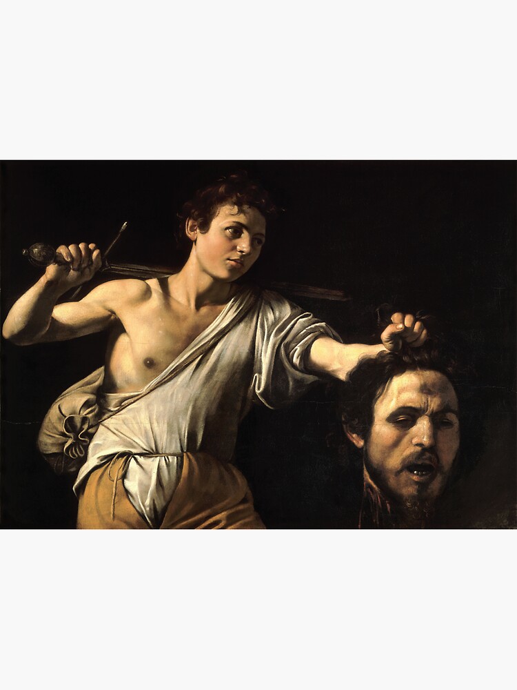 "Caravaggio David with the Head of Goliath" Sticker for Sale by ...