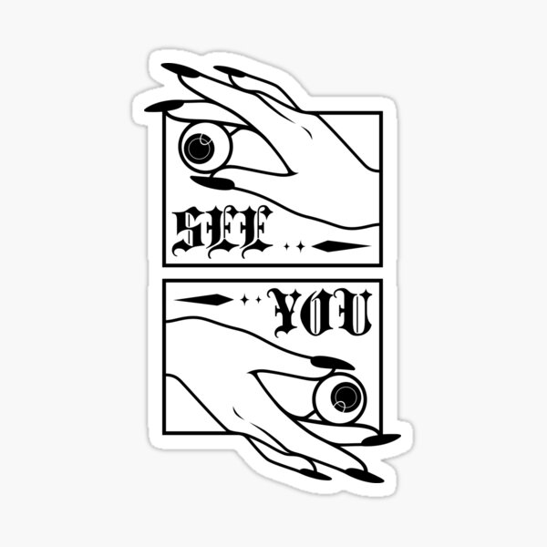 "See You (Black Line Art)" Sticker for Sale by ObsidianDaz | Redbubble