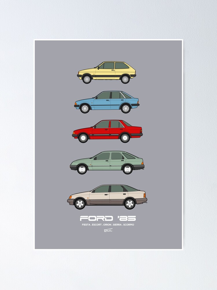 "1985 Ford Classic Car Collection" Poster for Sale by RJWautographics ...