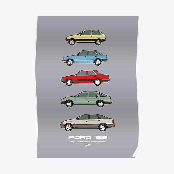 "1985 Ford Classic Car Collection" Poster for Sale by RJWautographics ...