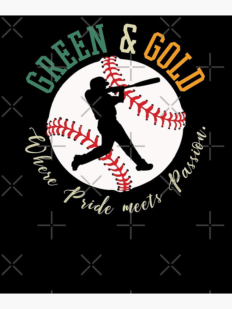 "Baseball 'Green & Gold' Team Color" Poster for Sale by CliqueBank ...