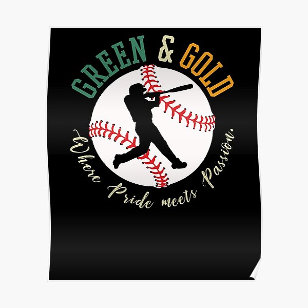 "Baseball 'Green & Gold' Team Color" Poster for Sale by CliqueBank ...
