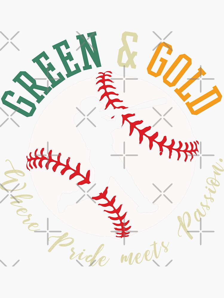 "Baseball 'Green & Gold' Team Color" Sticker for Sale by CliqueBank ...