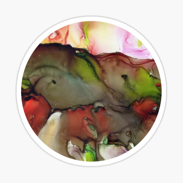 "Nova Slide - alcohol ink abstract landscape painting" Sticker for Sale ...