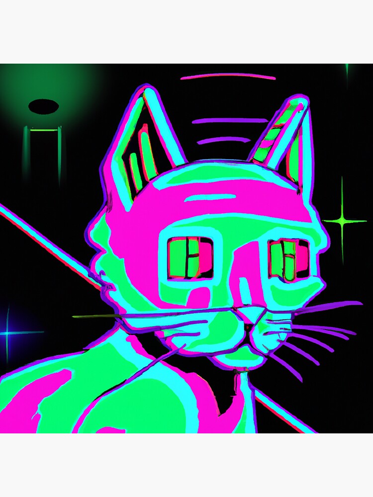 "LSD CAT TRIPPY" Sticker for Sale by YalcinPub | Redbubble