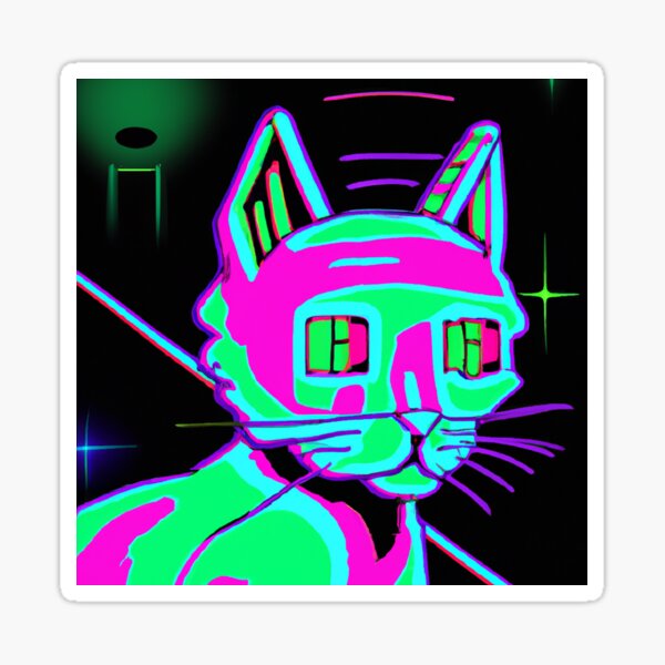"LSD CAT TRIPPY" Sticker for Sale by YalcinPub | Redbubble
