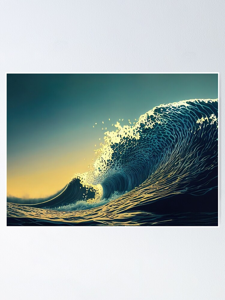 "Big Wave" Poster for Sale by Rezzmoji | Redbubble